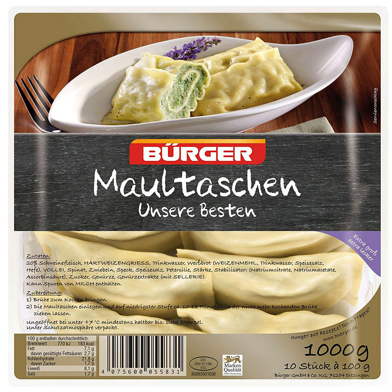Bürger Maultaschen 1kg mit FrankenFresh liefern lassen! | FrankenFresh ...