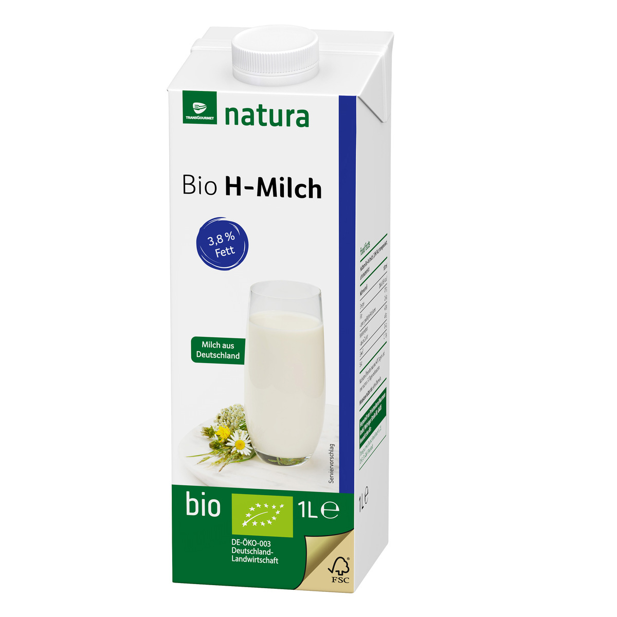 Bio H-Milch 3,8% 1 Liter | FrankenFresh | Lebensmittel Lieferservice ...