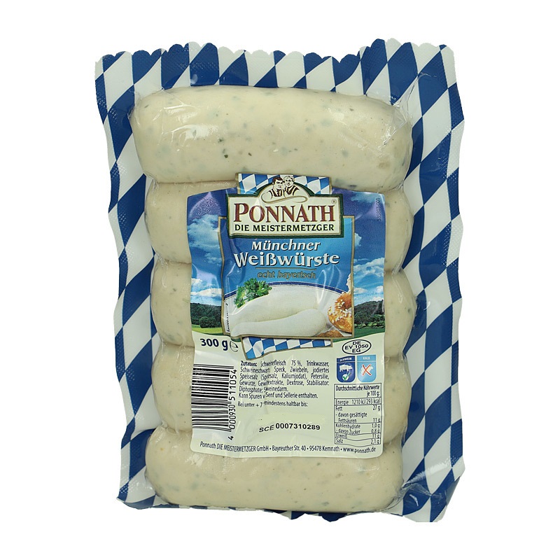 Ponnath Münchner Weißwurst 300g | FrankenFresh | Lebensmittel ...
