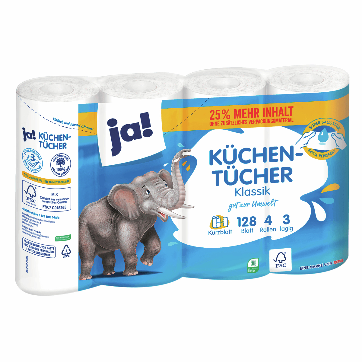 Küchentücher Klassik 3lg. 4x128 Blatt | FrankenFresh | Lebensmittel ...